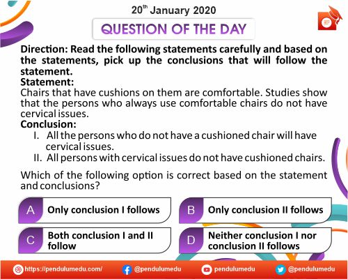 QOTD | Logical Reasoning | Decision Making | 20 Jan 2020